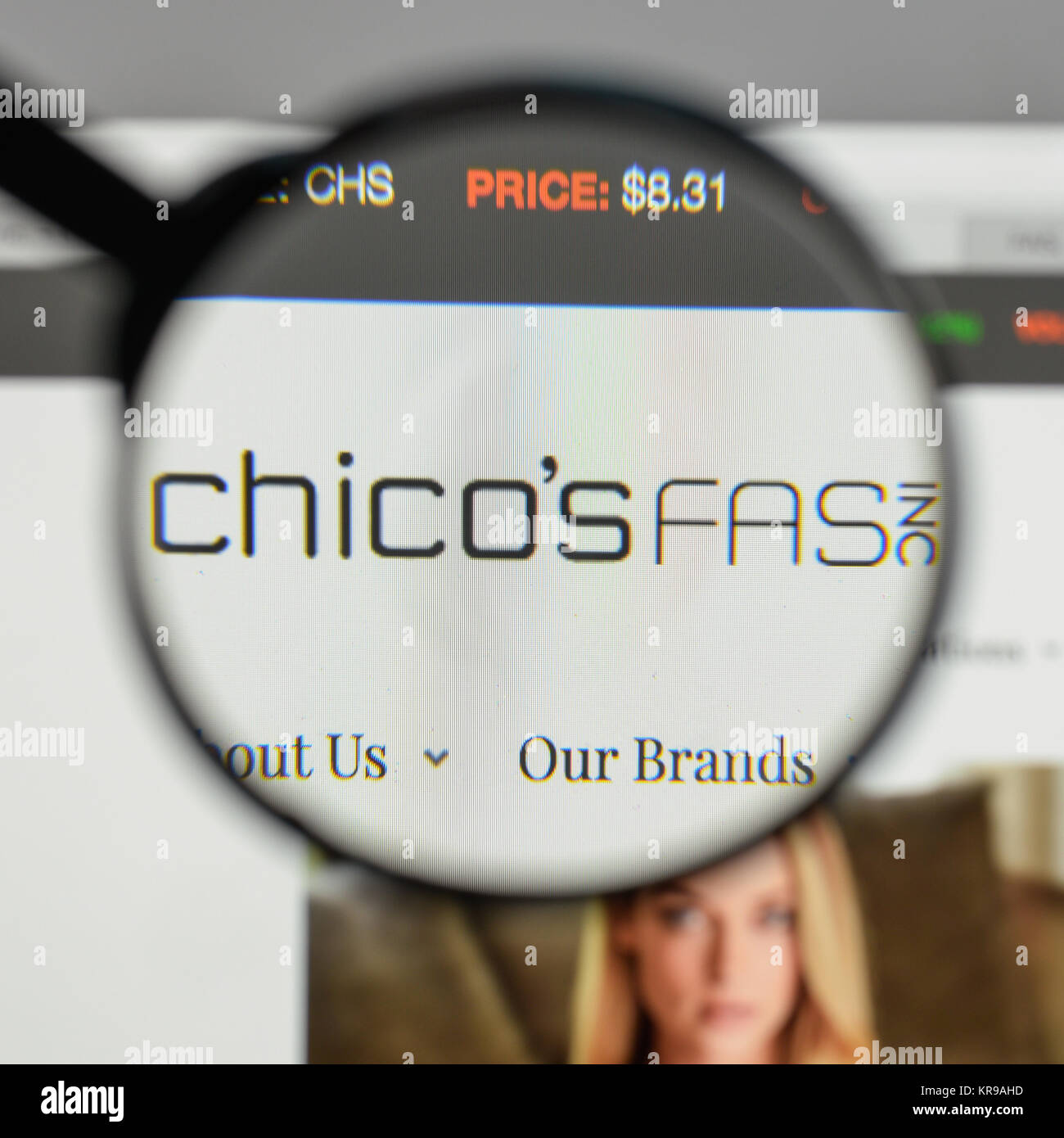 Milan, Italy - August 10, 2017: Chico's FAS logo on the website ...