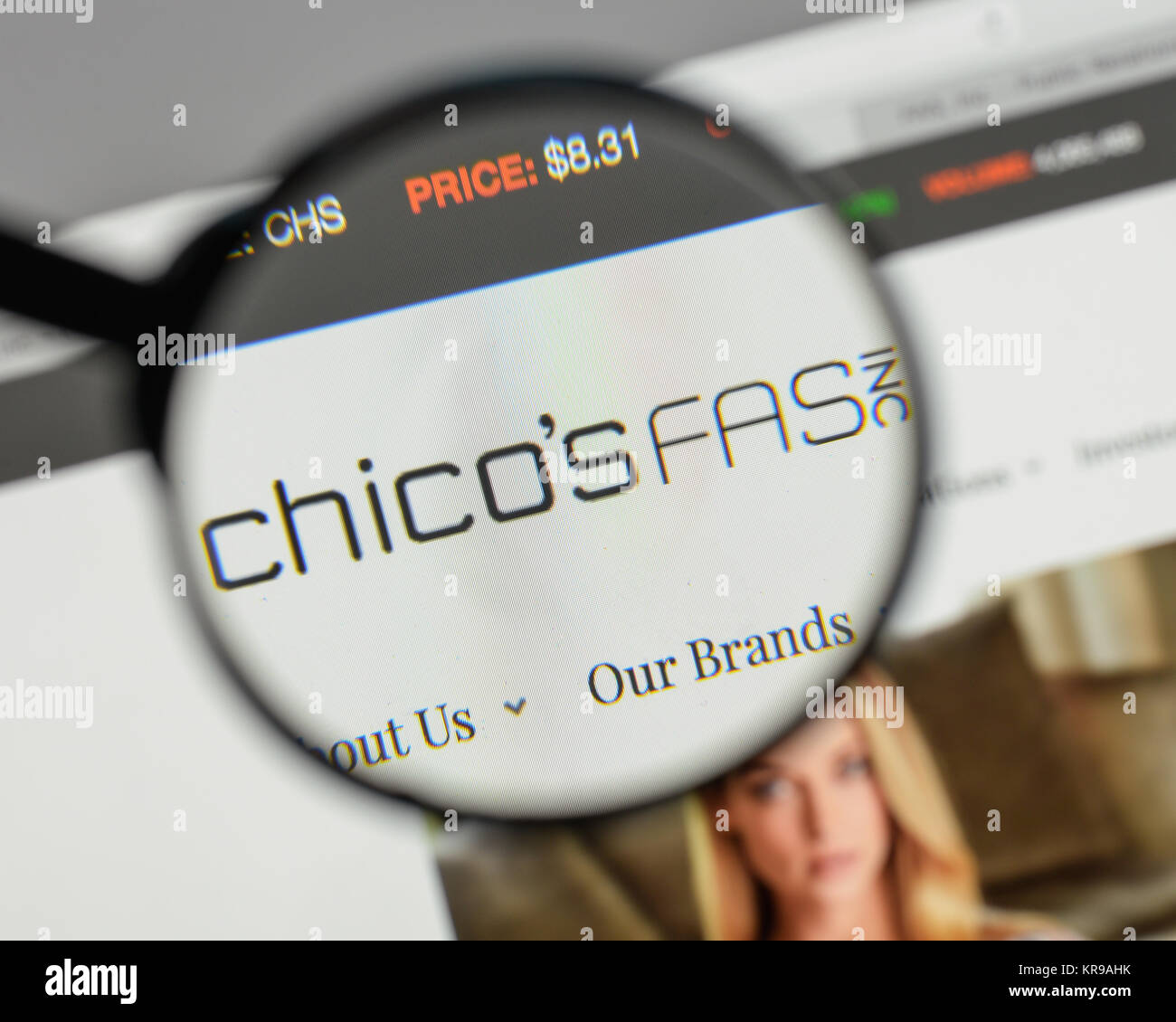 Milan, Italy - August 10, 2017: Chico's FAS logo on the website ...