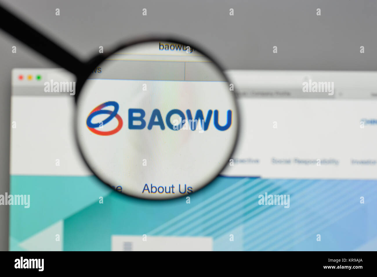 Milan, Italy - August 10, 2017: China Baowu Steel Group logo on the ...