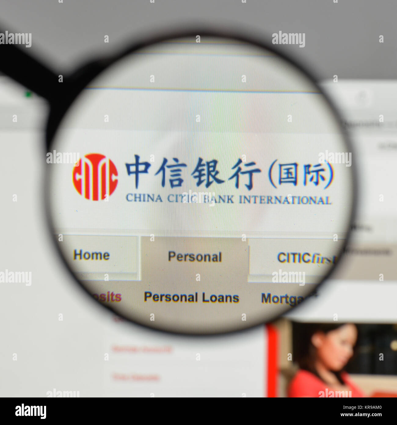 Milan, Italy - August 10, 2017: China CITIC Bank logo on the website ...