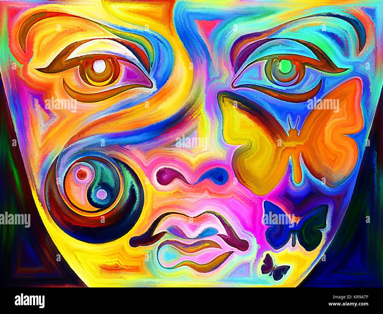 Inner Life of Blue Girl Stock Photo - Alamy
