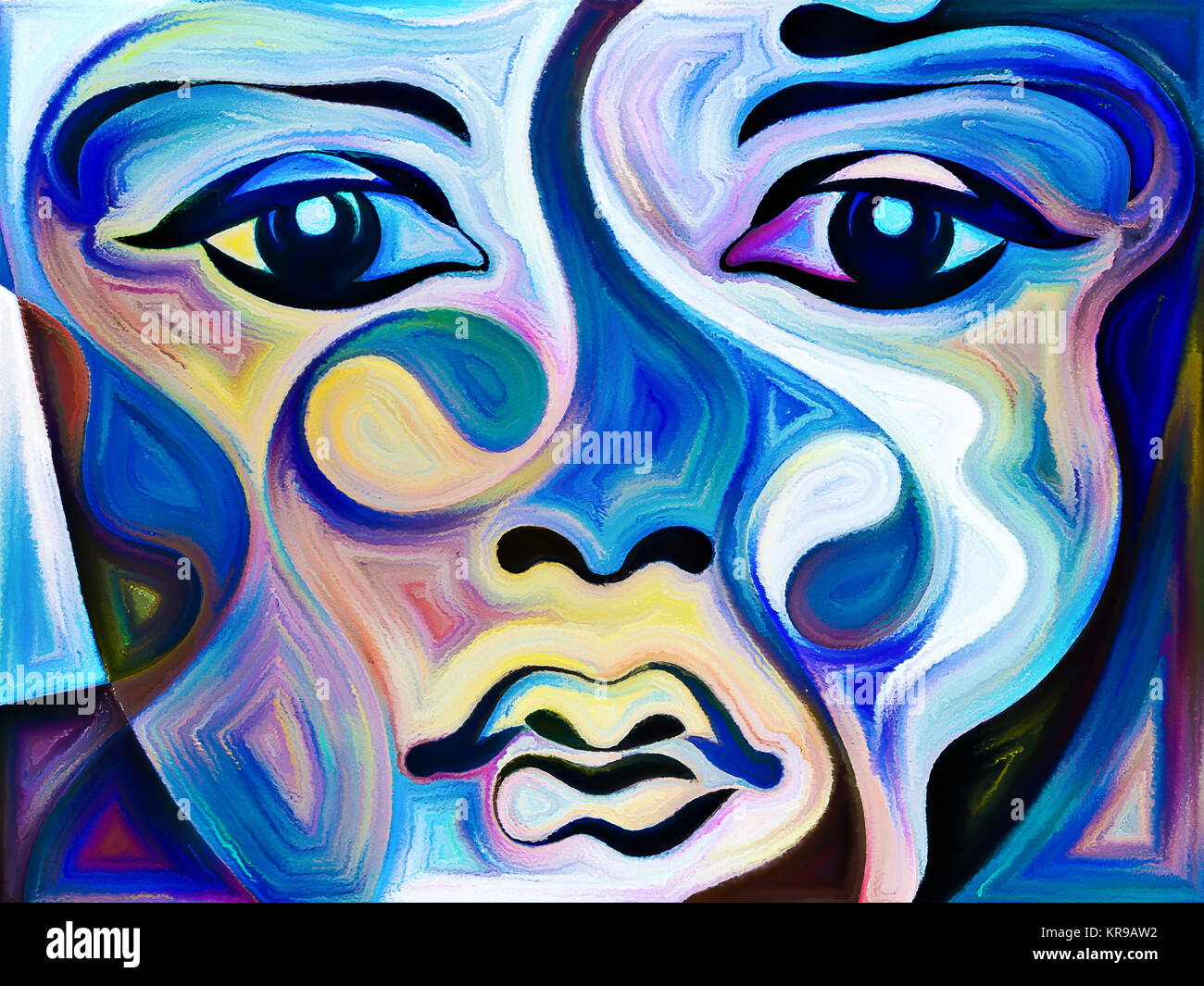 Inner Life of Blue Girl Stock Photo - Alamy