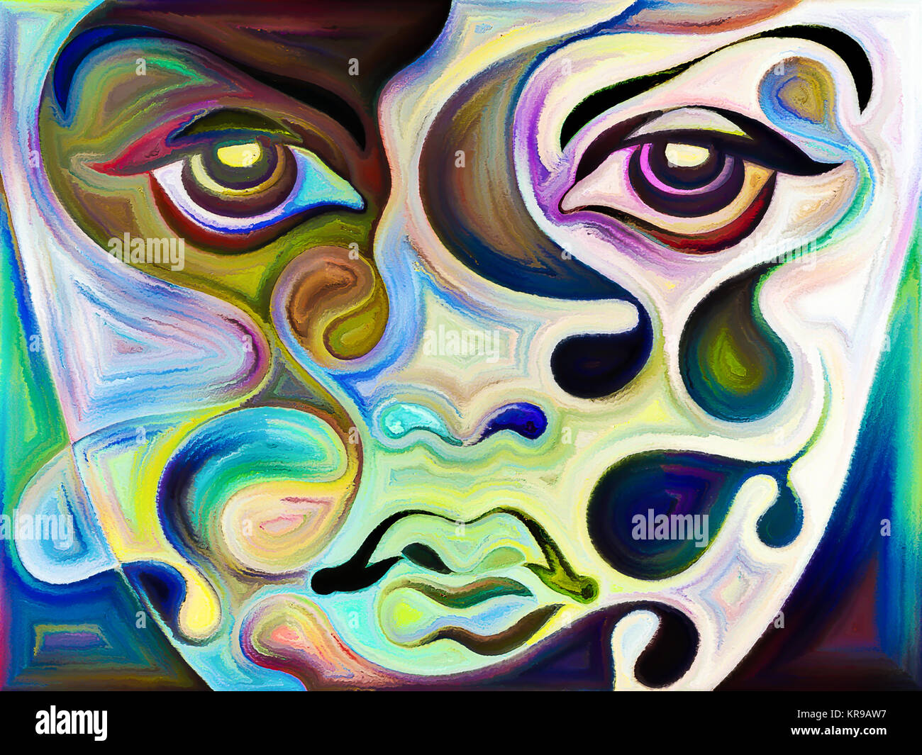 Inner Life of Blue Girl Stock Photo - Alamy