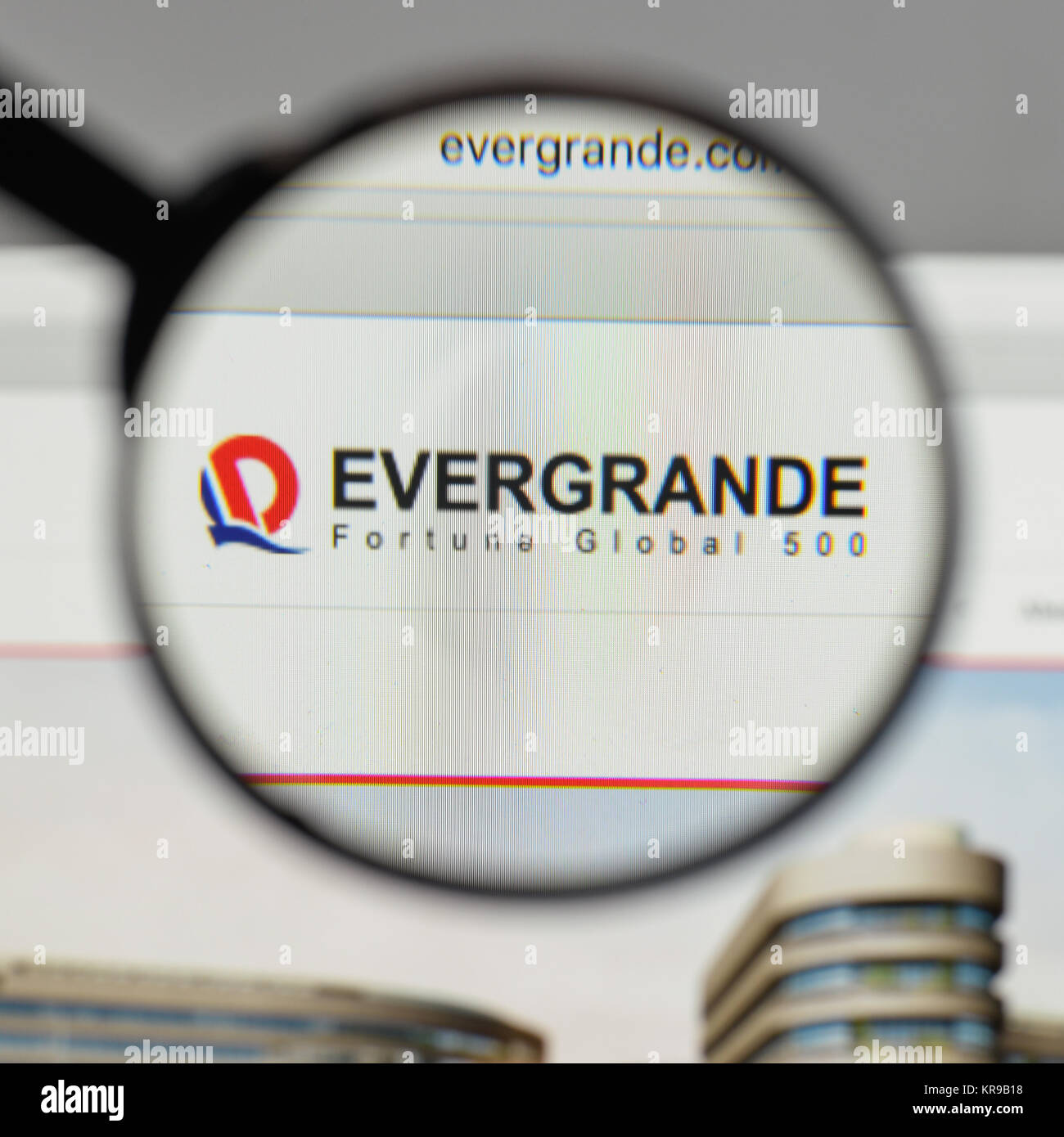 Milan, Italy - August 10, 2017: China Evergrande Group logo on the ...