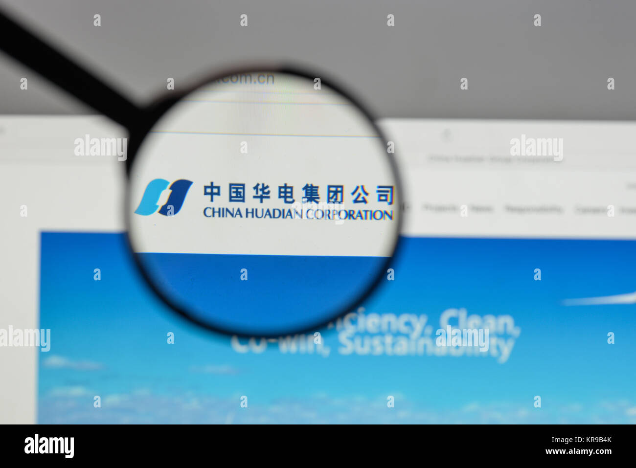 Milan, Italy - August 10, 2017: China Huadian logo on the website ...