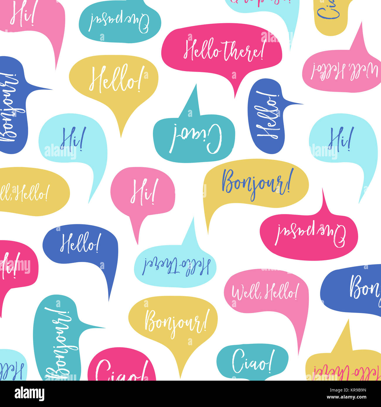 Speech bubbles with Hello on different languages Stock Photo - Alamy