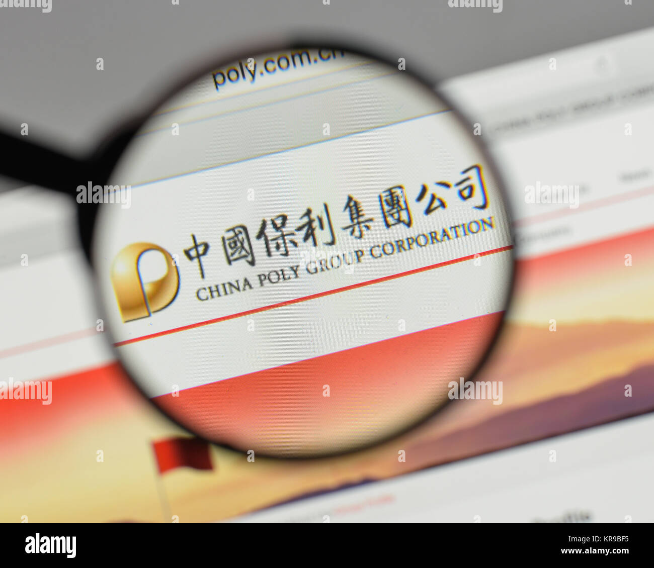 Milan, Italy - August 10, 2017: China Poly Group logo on the website ...