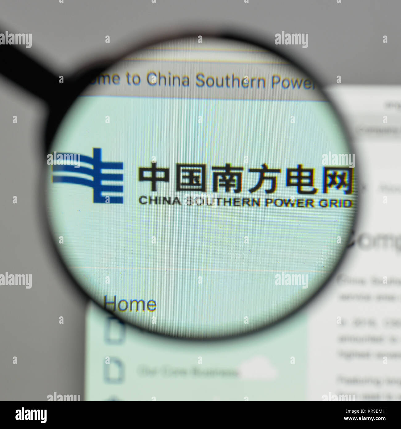Milan, Italy - August 10, 2017: China Southern Power Grid logo on the ...