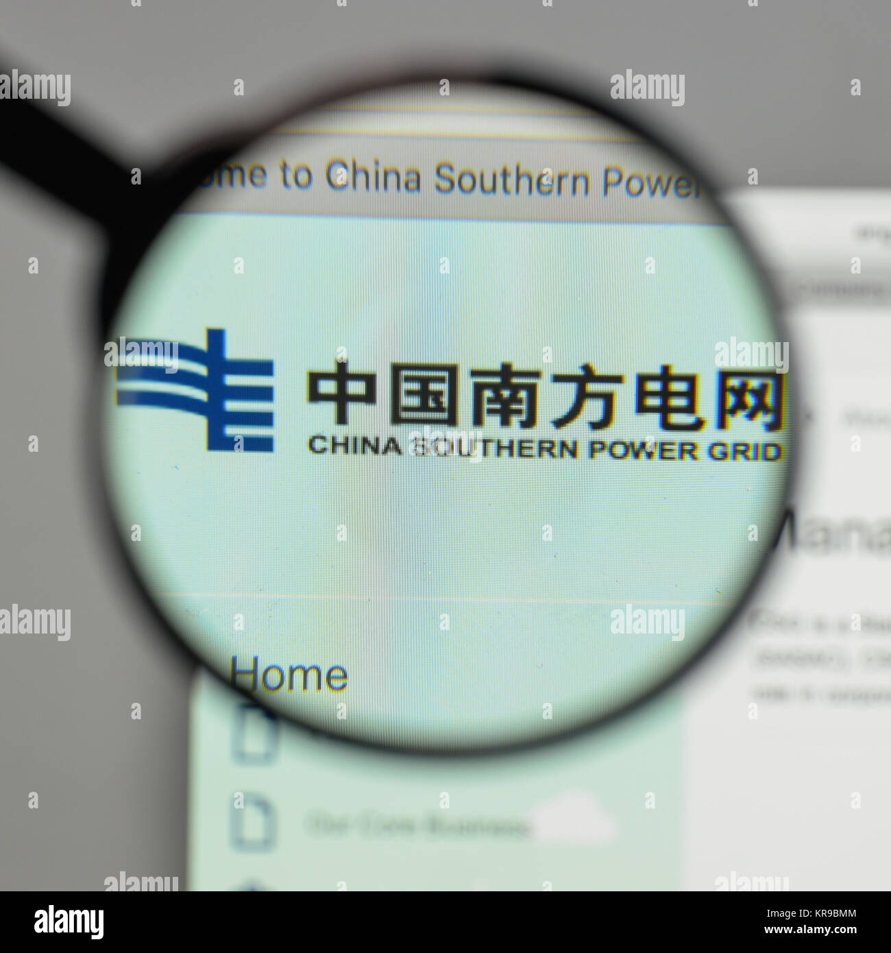 Milan, Italy - August 10, 2017: China Southern Power Grid logo on the ...