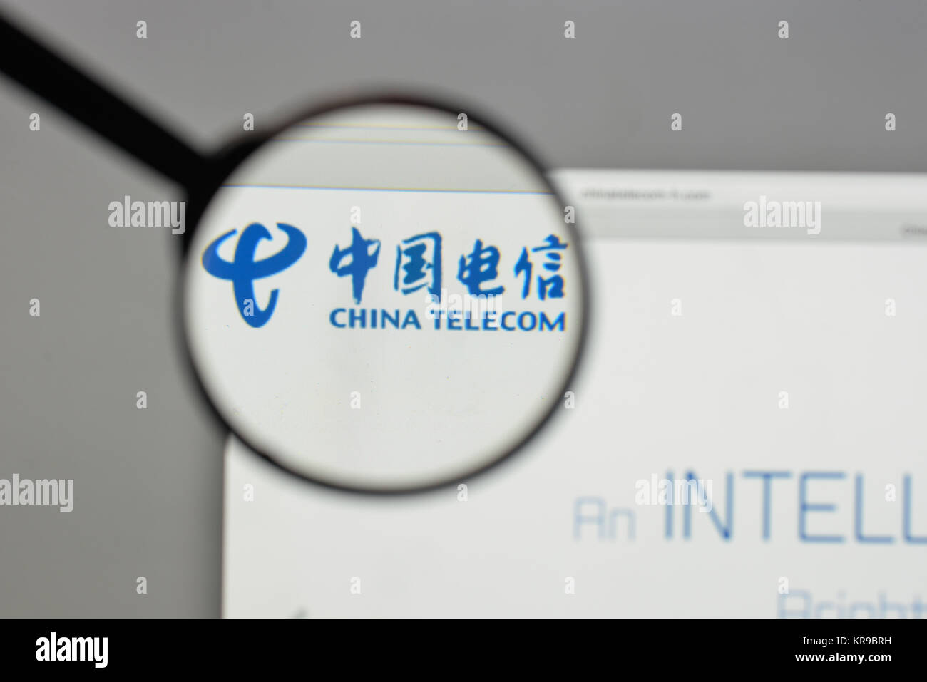 Milan, Italy - August 10, 2017: China Telecom logo on the website ...
