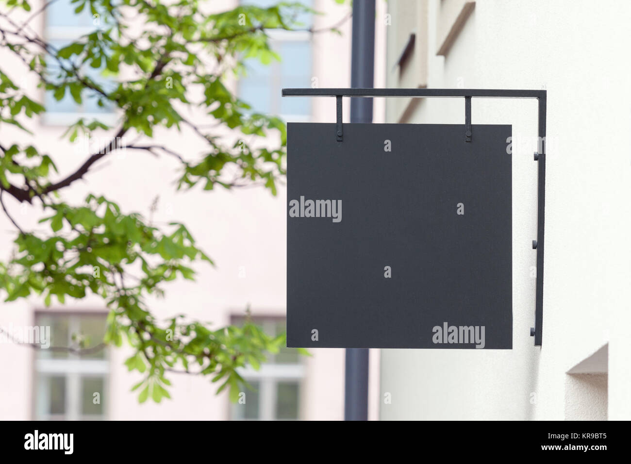 Black empty signage mockup Stock Photo - Alamy