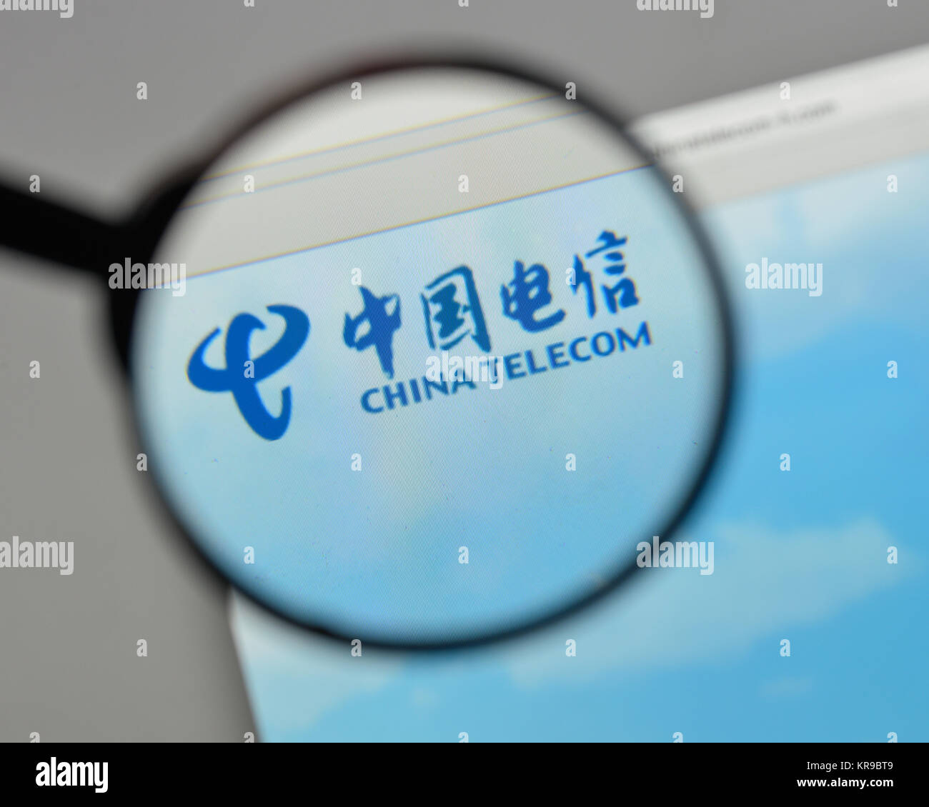 Milan, Italy - August 10, 2017: China Telecom logo on the website ...