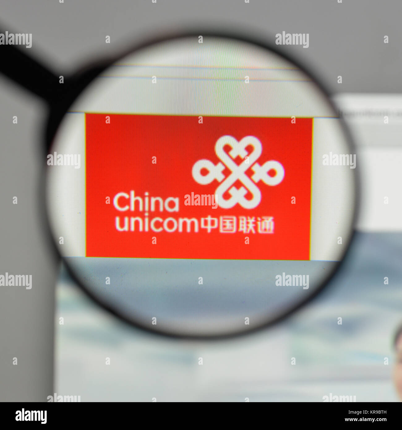 Milan, Italy - August 10, 2017: China Unicom logo on the website ...