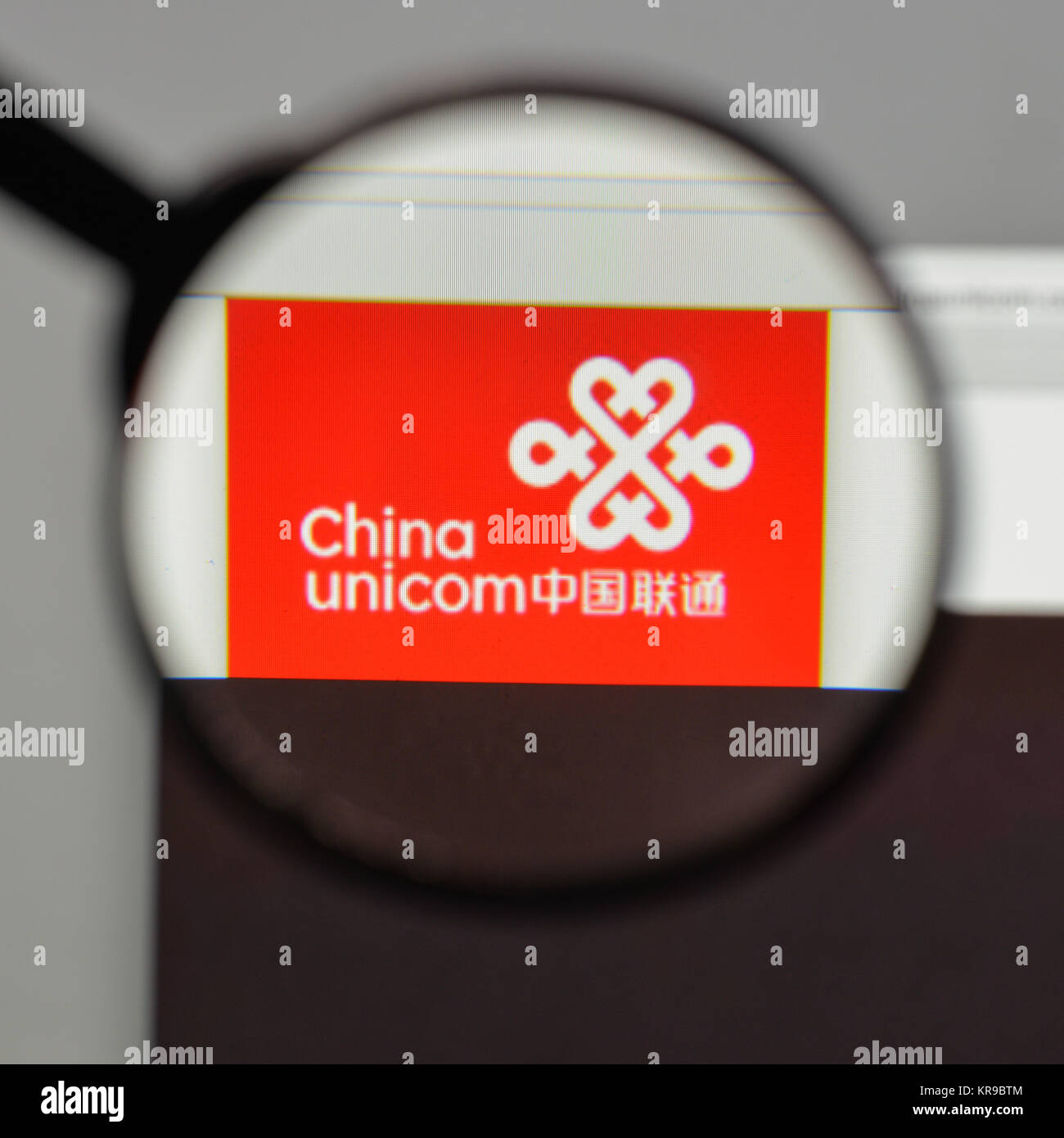 Milan, Italy - August 10, 2017: China Unicom logo on the website ...