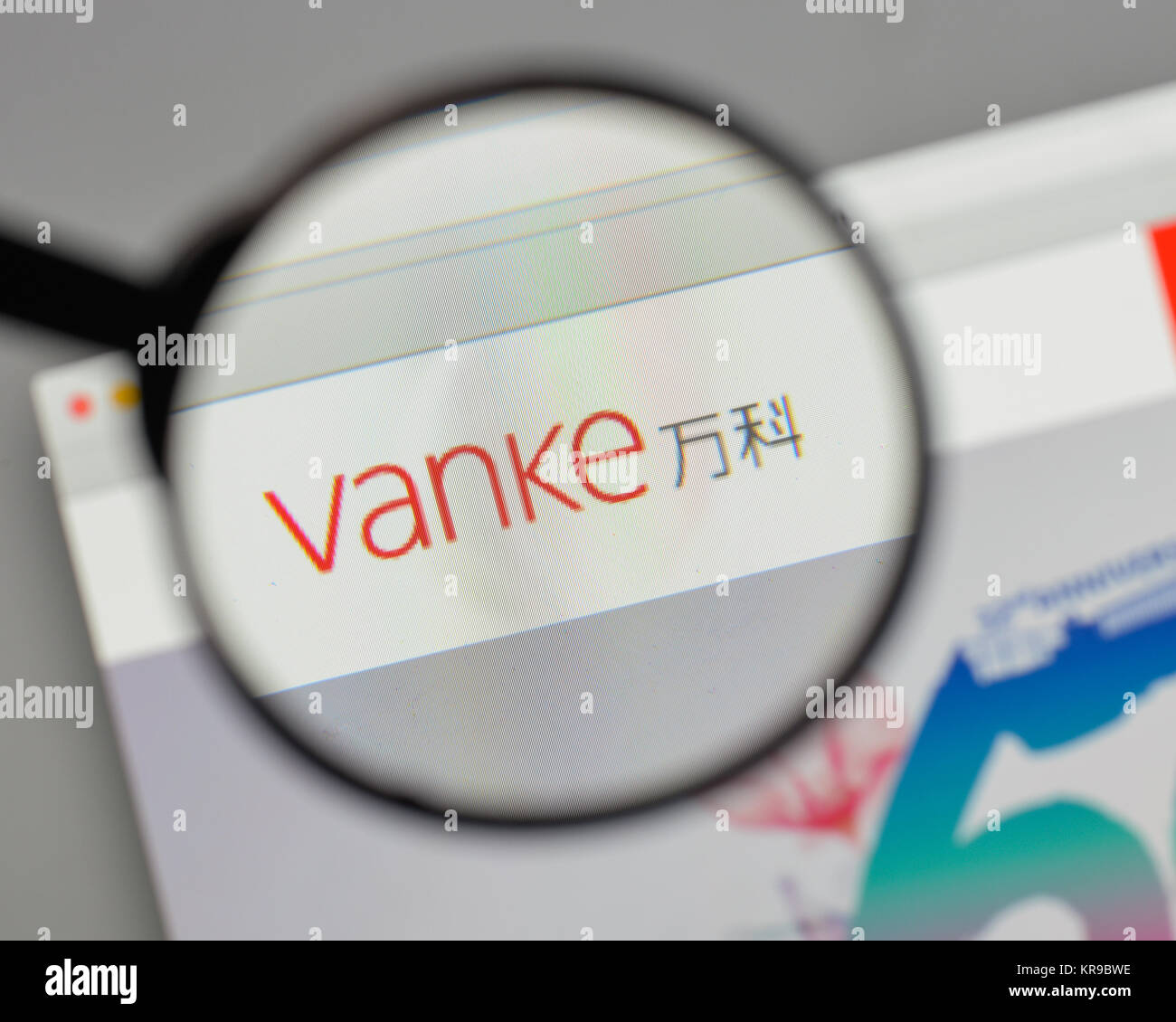 Milan, Italy - August 10, 2017: China Vanke logo on the website ...
