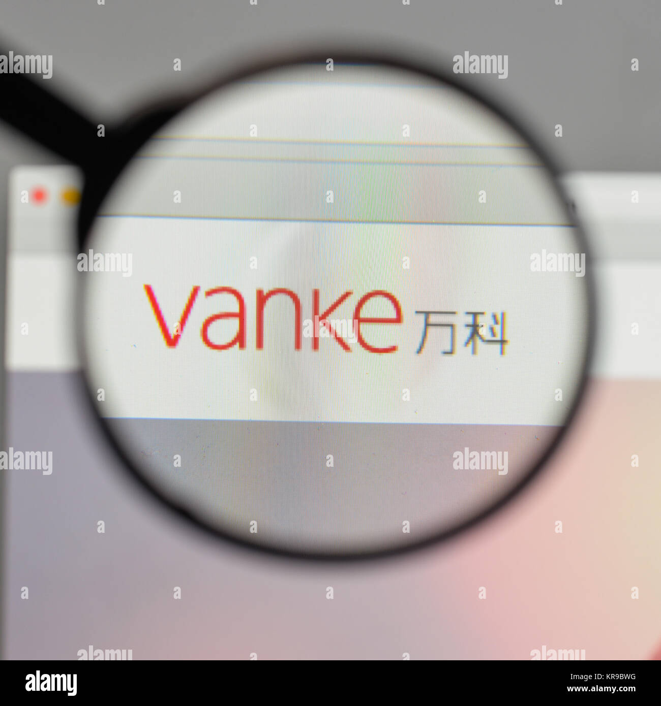 Milan, Italy - August 10, 2017: China Vanke logo on the website ...