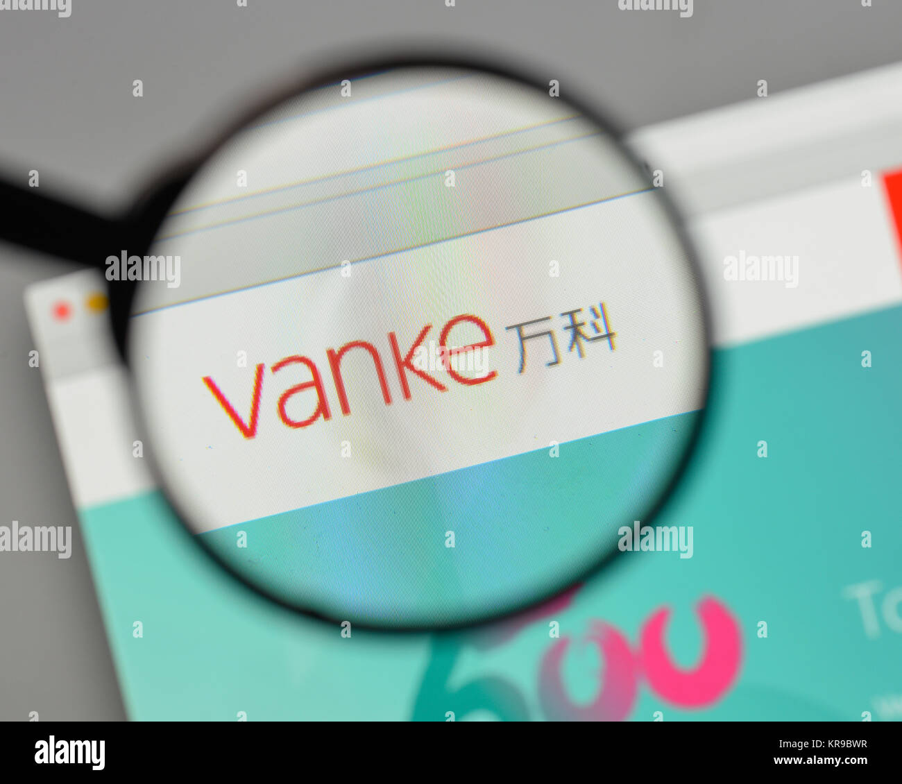 Milan, Italy - August 10, 2017: China Vanke logo on the website ...