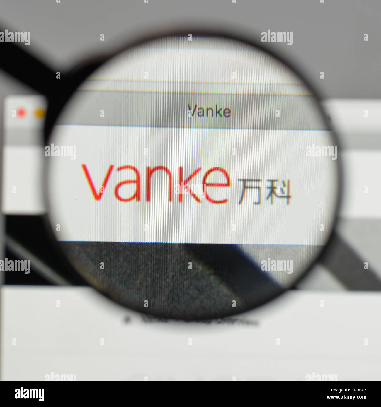 Milan, Italy - August 10, 2017: China Vanke logo on the website ...
