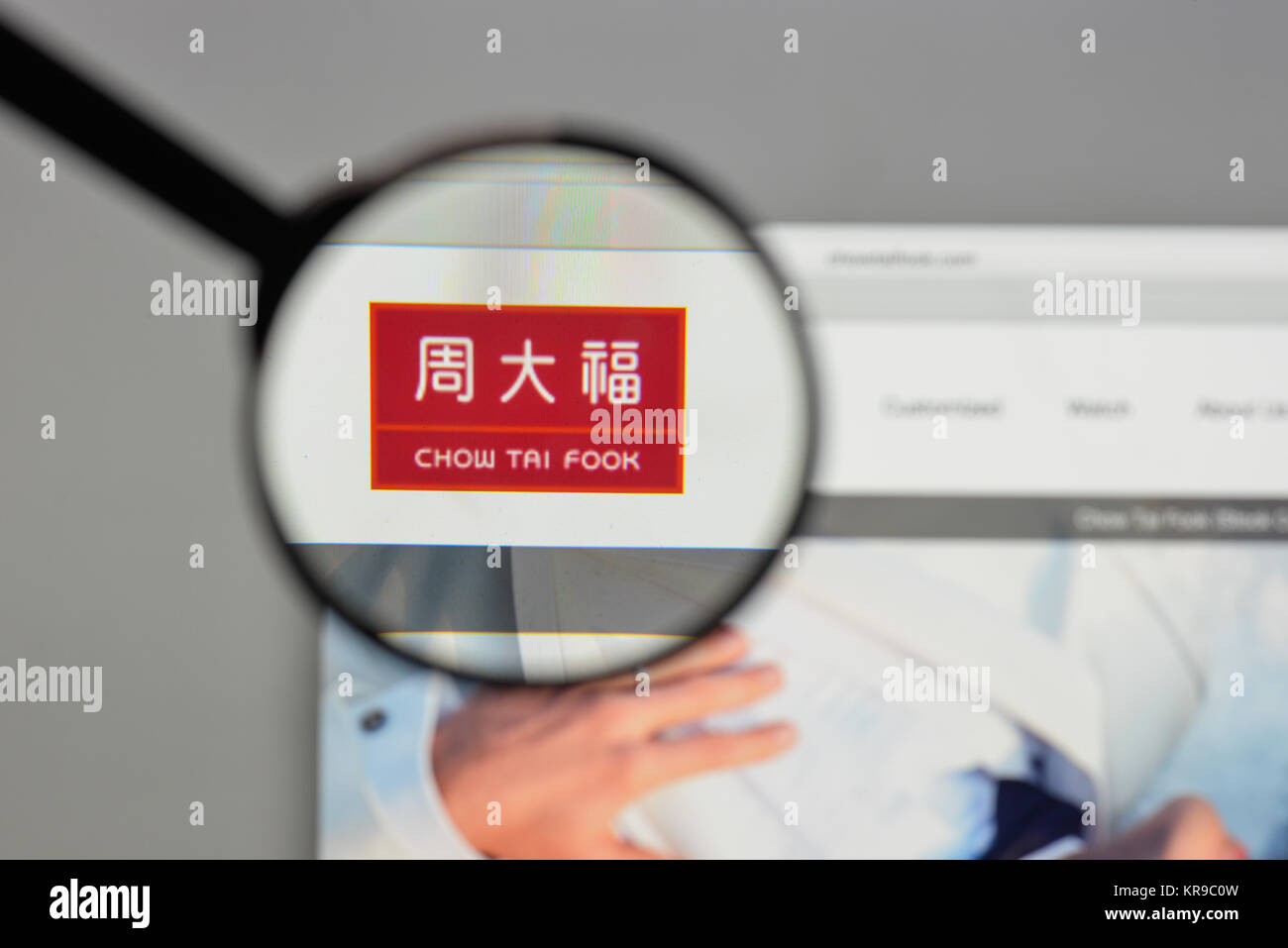 Milan, Italy - August 10, 2017: Chow Tai Fook logo on the website ...