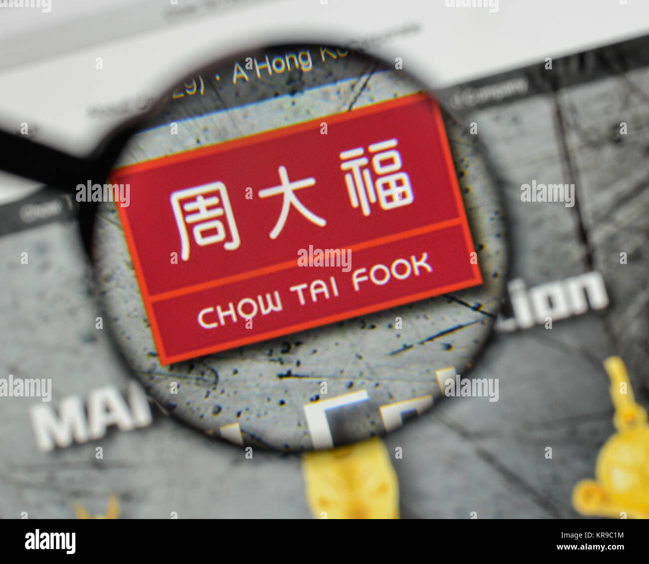 Milan, Italy - August 10, 2017: Chow Tai Fook logo on the website ...