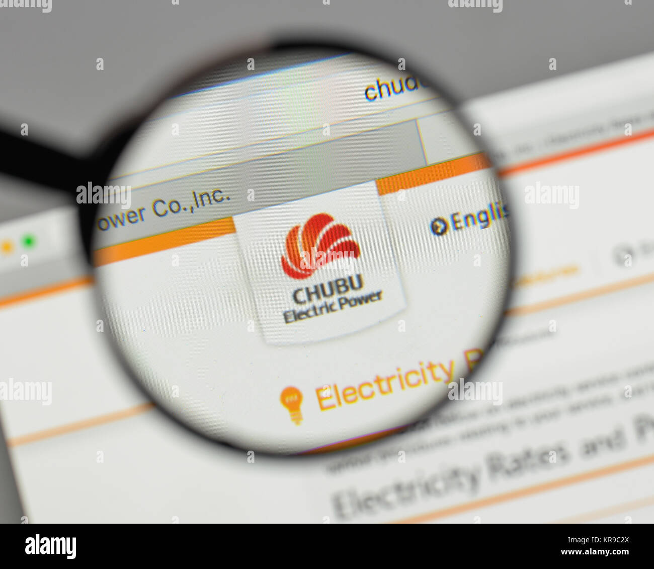 Milan, Italy - August 10, 2017: Chubu Electric Power logo on the ...