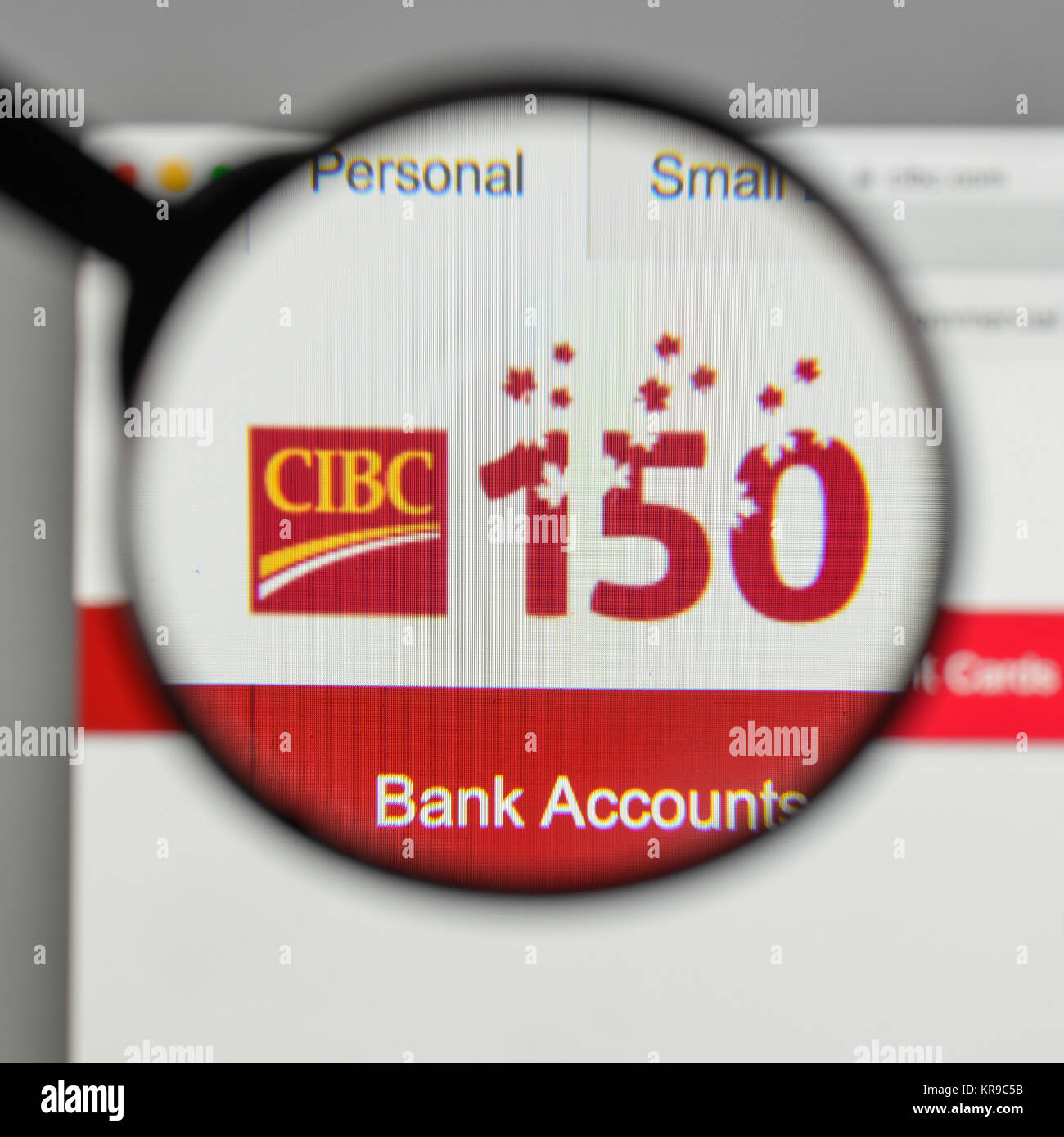 Milan, Italy - August 10, 2017: CIBC logo on the website homepage Stock ...