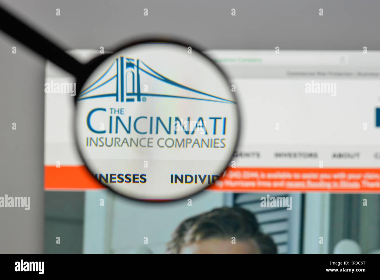 Milan, Italy - August 10, 2017: Cincinnati Financial logo on the ...