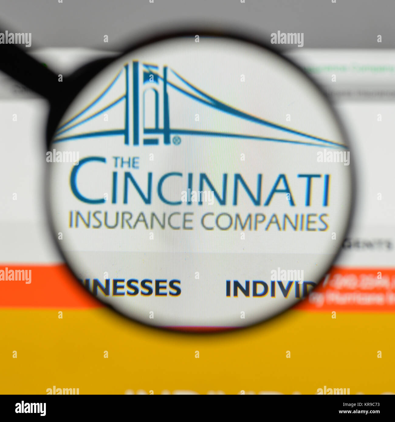 Milan, Italy - August 10, 2017: Cincinnati Financial logo on the ...