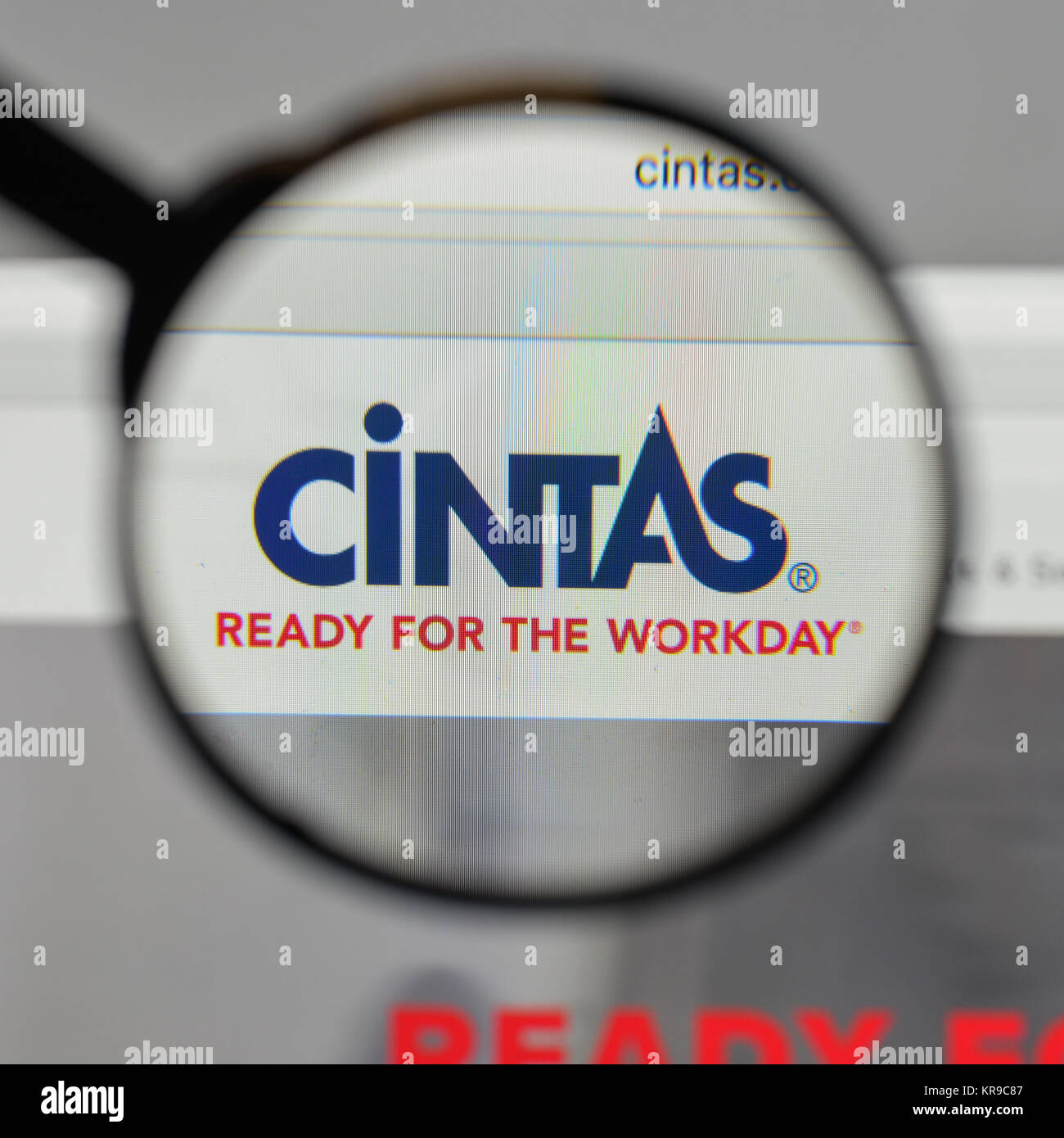 Milan, Italy - August 10, 2017: Cintas logo on the website homepage ...