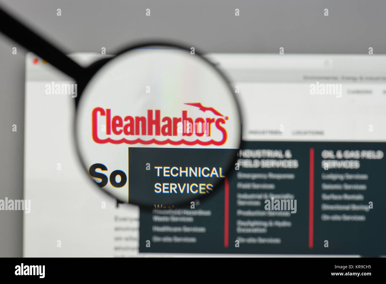 Milan, Italy - August 10, 2017: Clean Harbors logo on the website ...