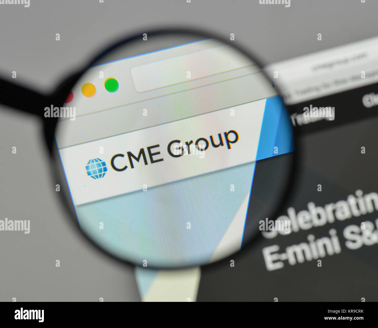 Milan, Italy - August 10, 2017: CME Group logo on the website homepage ...