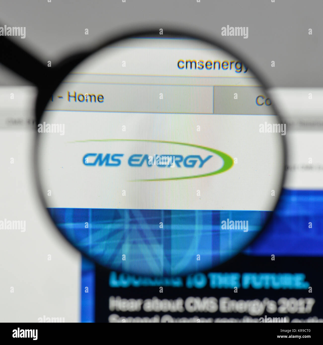 Milan, Italy - August 10, 2017: CMS Energy logo on the website homepage ...