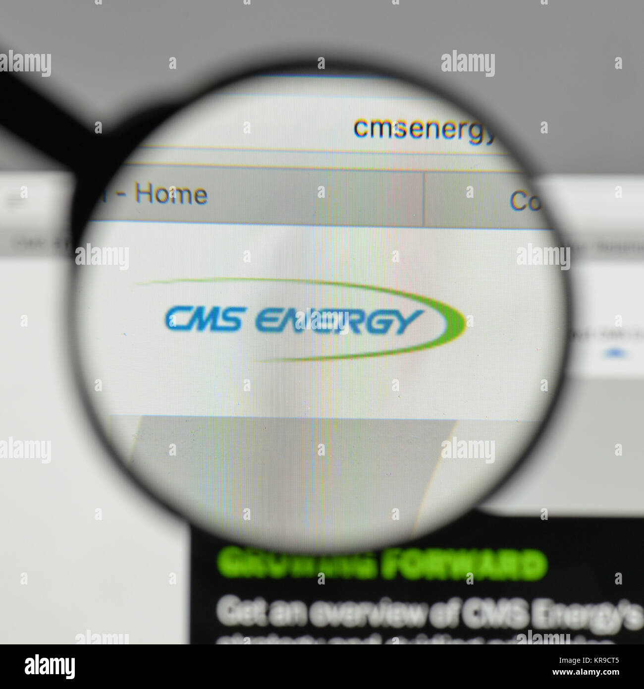 Milan, Italy - August 10, 2017: CMS Energy logo on the website homepage ...