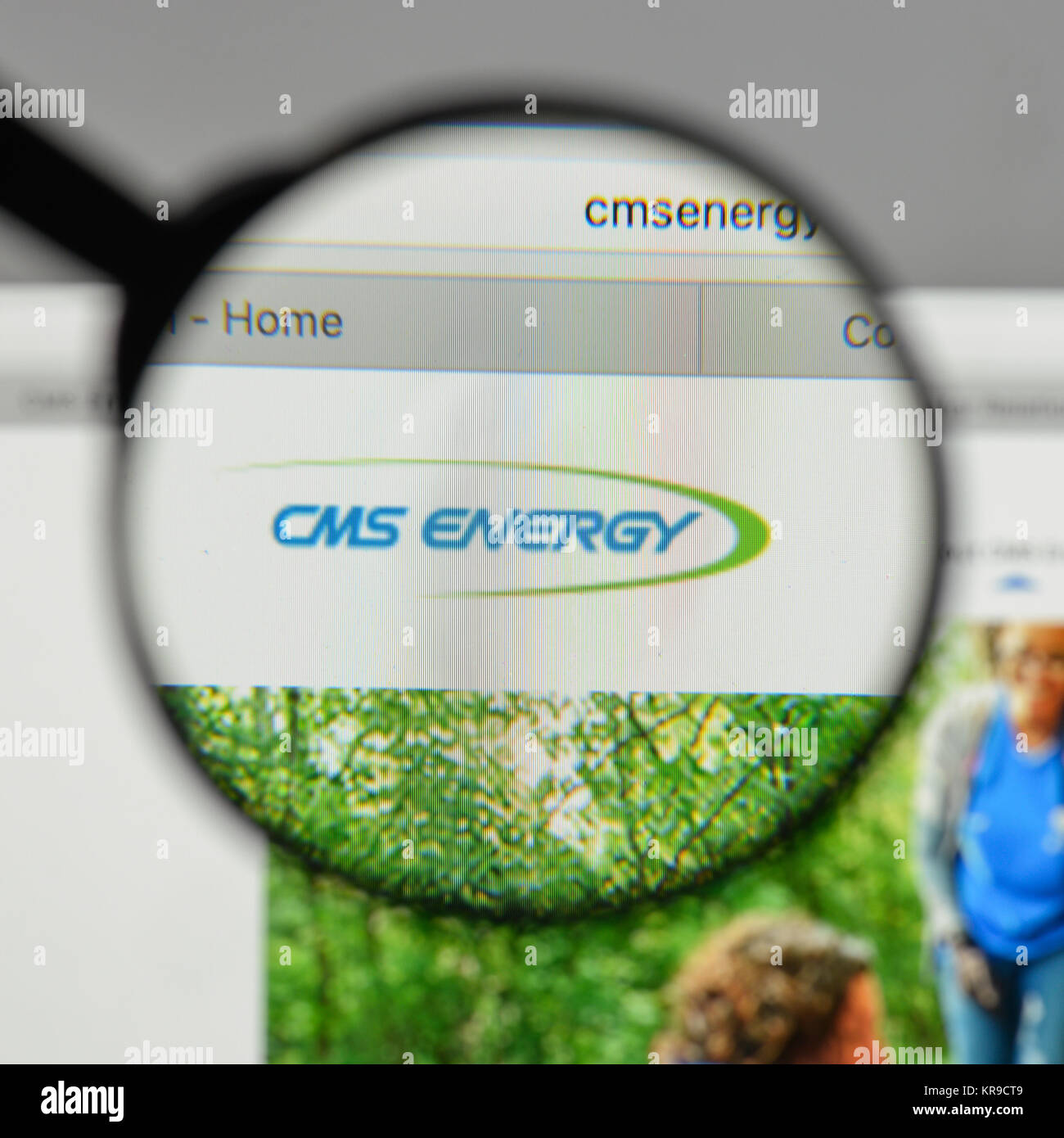 Milan, Italy - August 10, 2017: CMS Energy logo on the website homepage ...