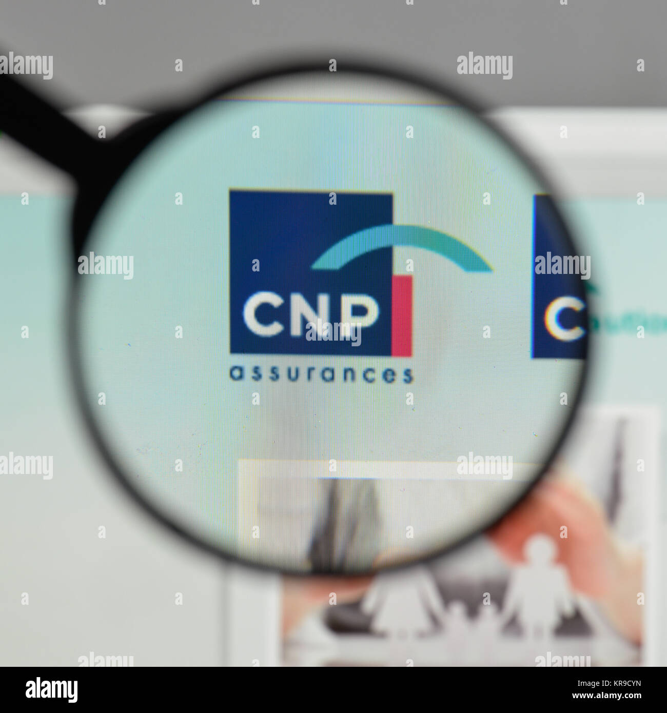 Milan, Italy - August 10, 2017: CNP Assurances logo on the website ...