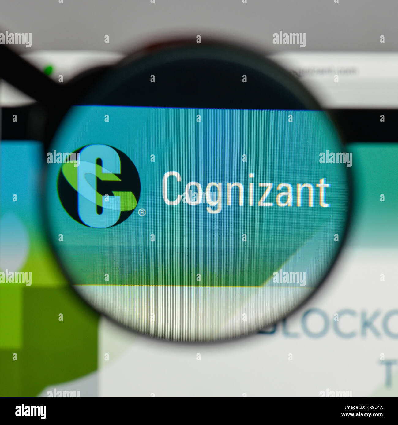 Milan, Italy - August 10, 2017: Cognizant logo on the website homepage ...