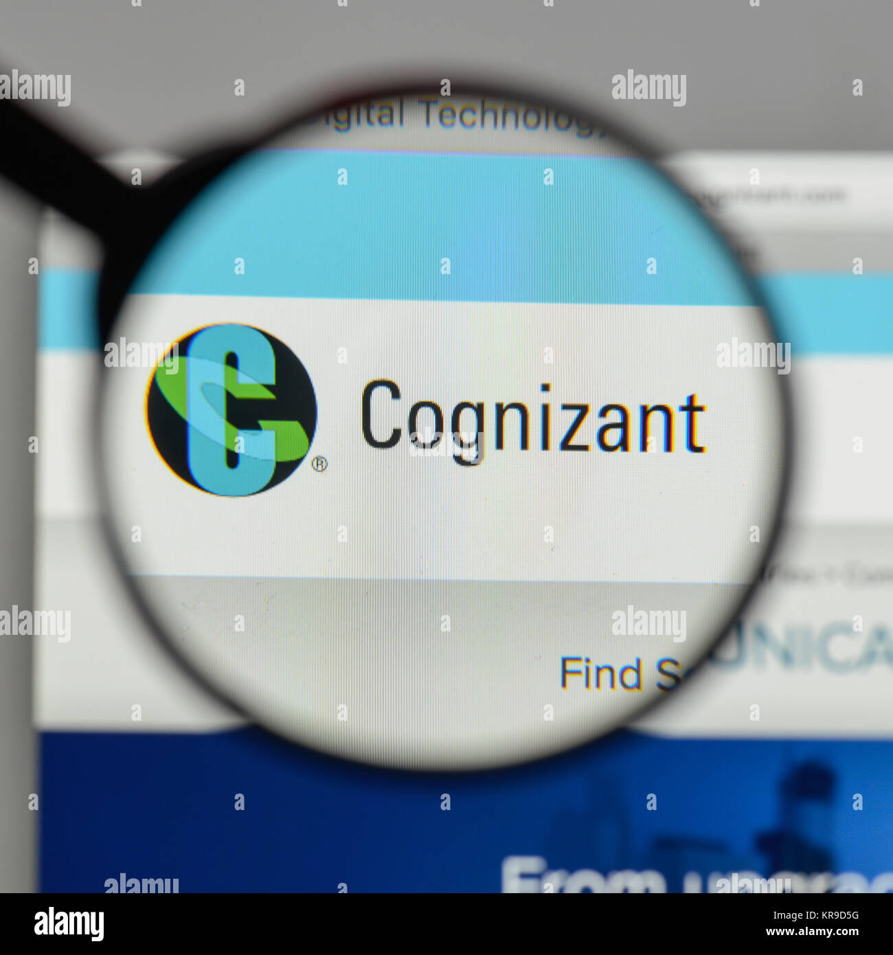 Milan, Italy - August 10, 2017: Cognizant logo on the website homepage ...