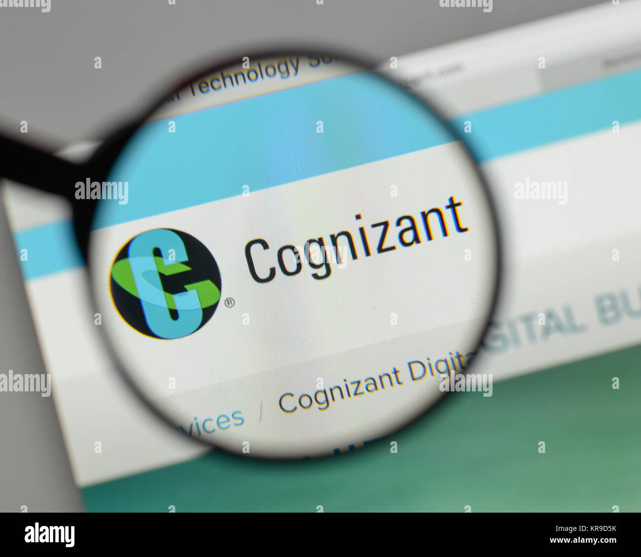 Milan, Italy - August 10, 2017: Cognizant logo on the website homepage ...
