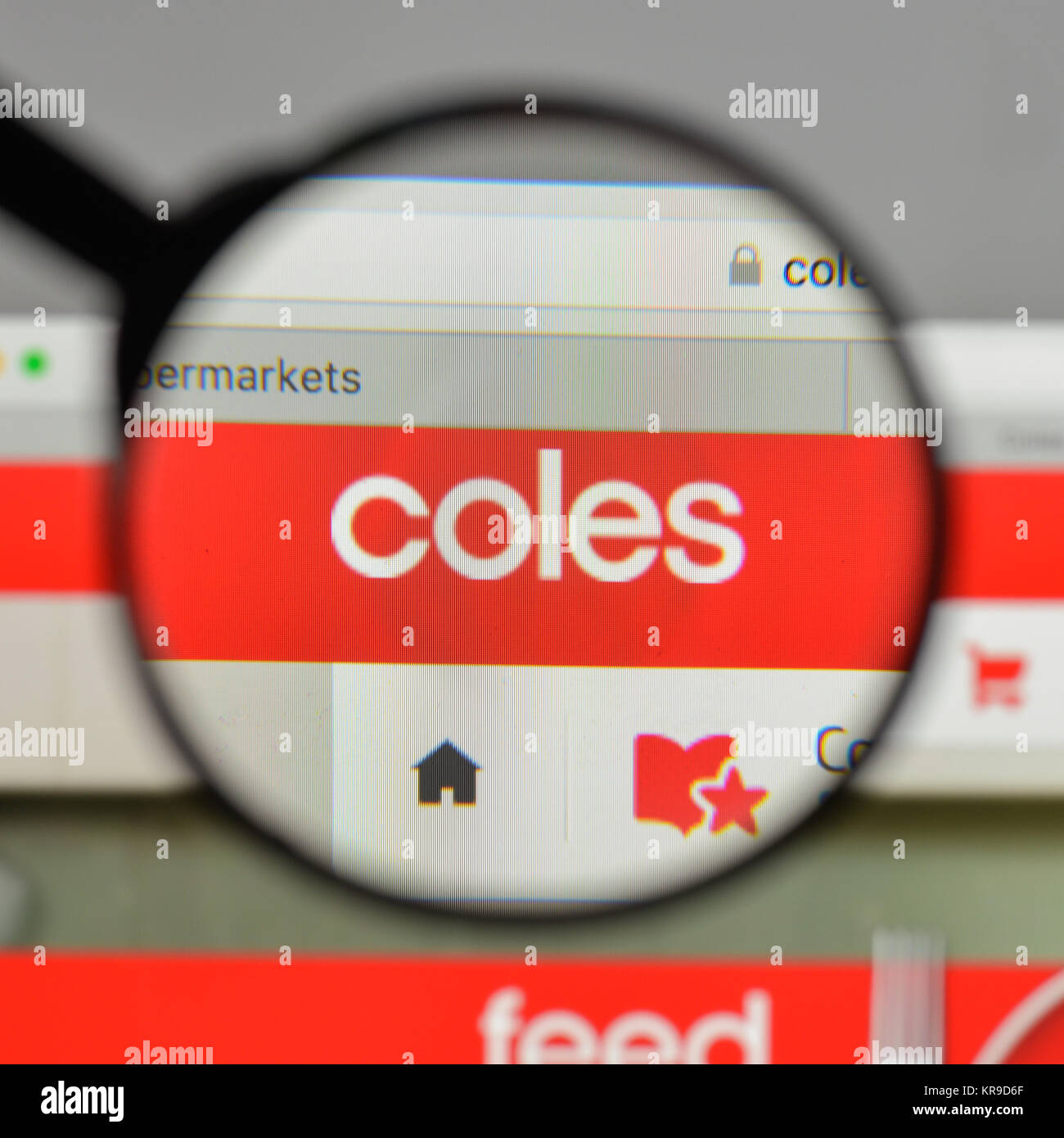 Milan, Italy - August 10, 2017: Coles logo on the website homepage ...