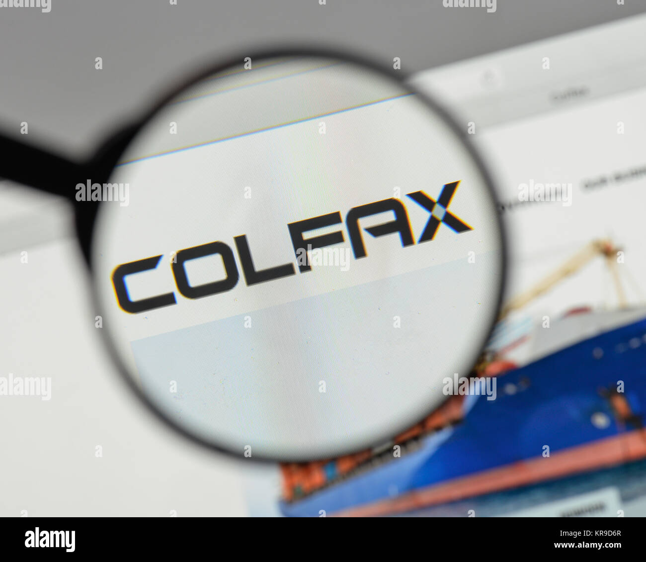 Milan, Italy - August 10, 2017: Colfax logo on the website homepage ...