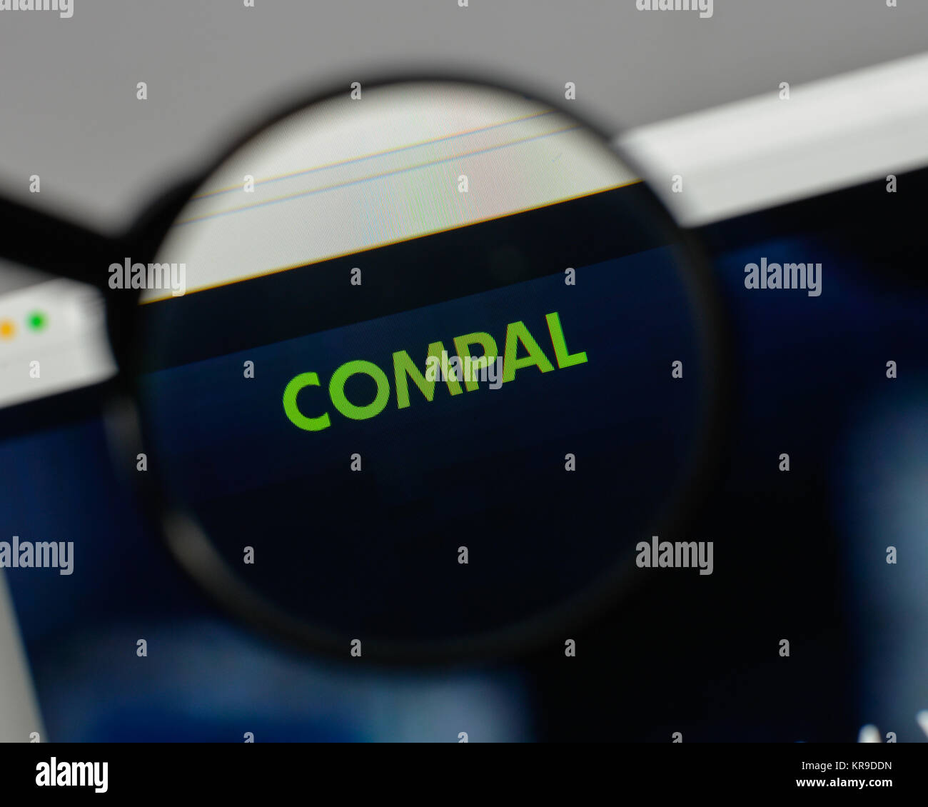 Milan, Italy - August 10, 2017: Compal Electronics logo on the website ...