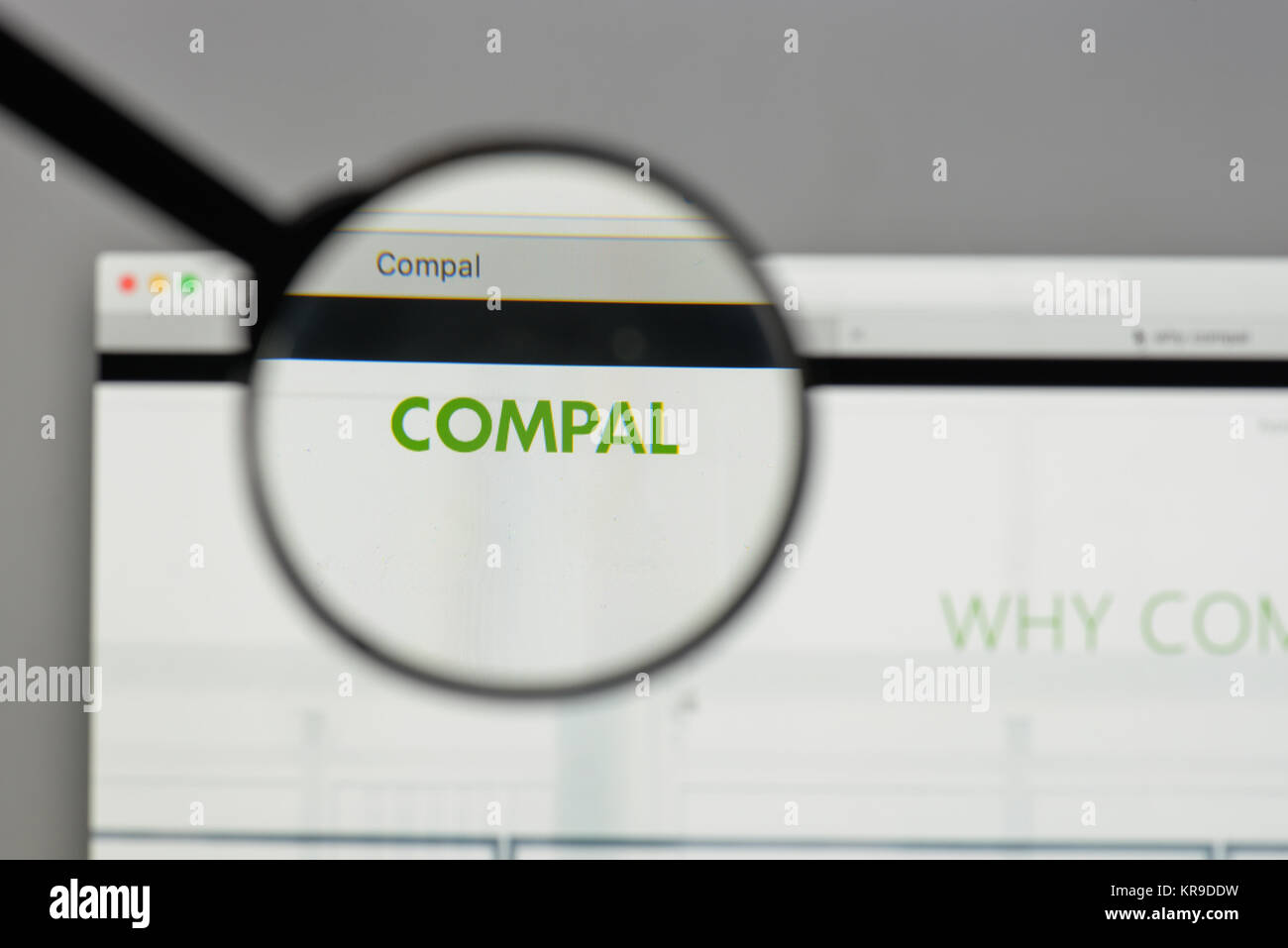 Milan, Italy - August 10, 2017: Compal Electronics logo on the website ...