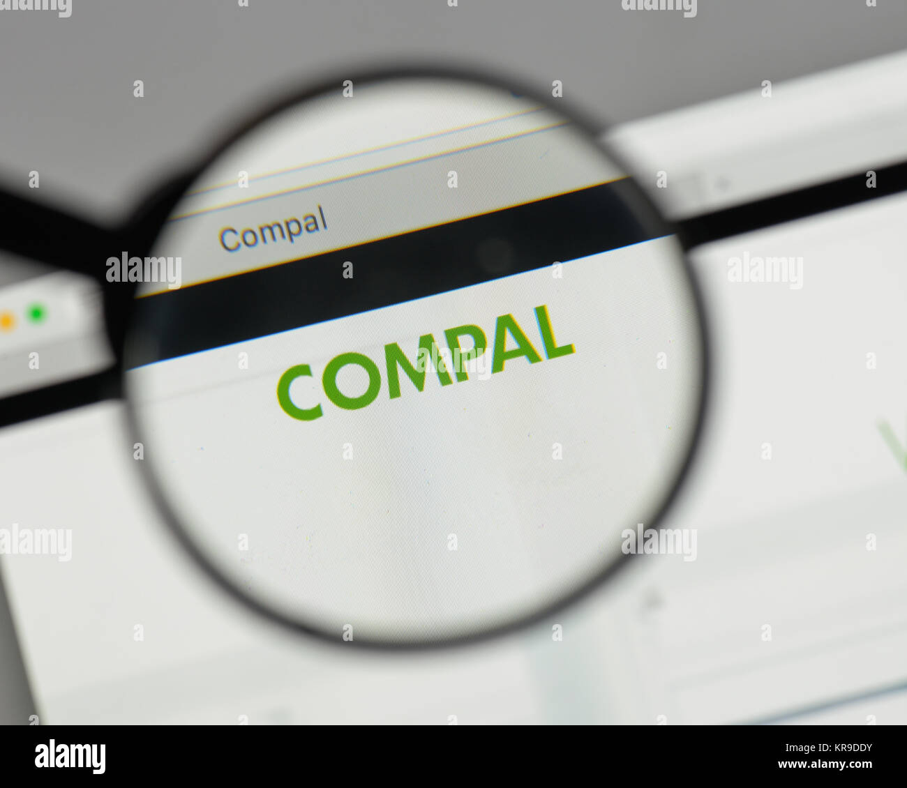 Milan, Italy - August 10, 2017: Compal Electronics logo on the website ...