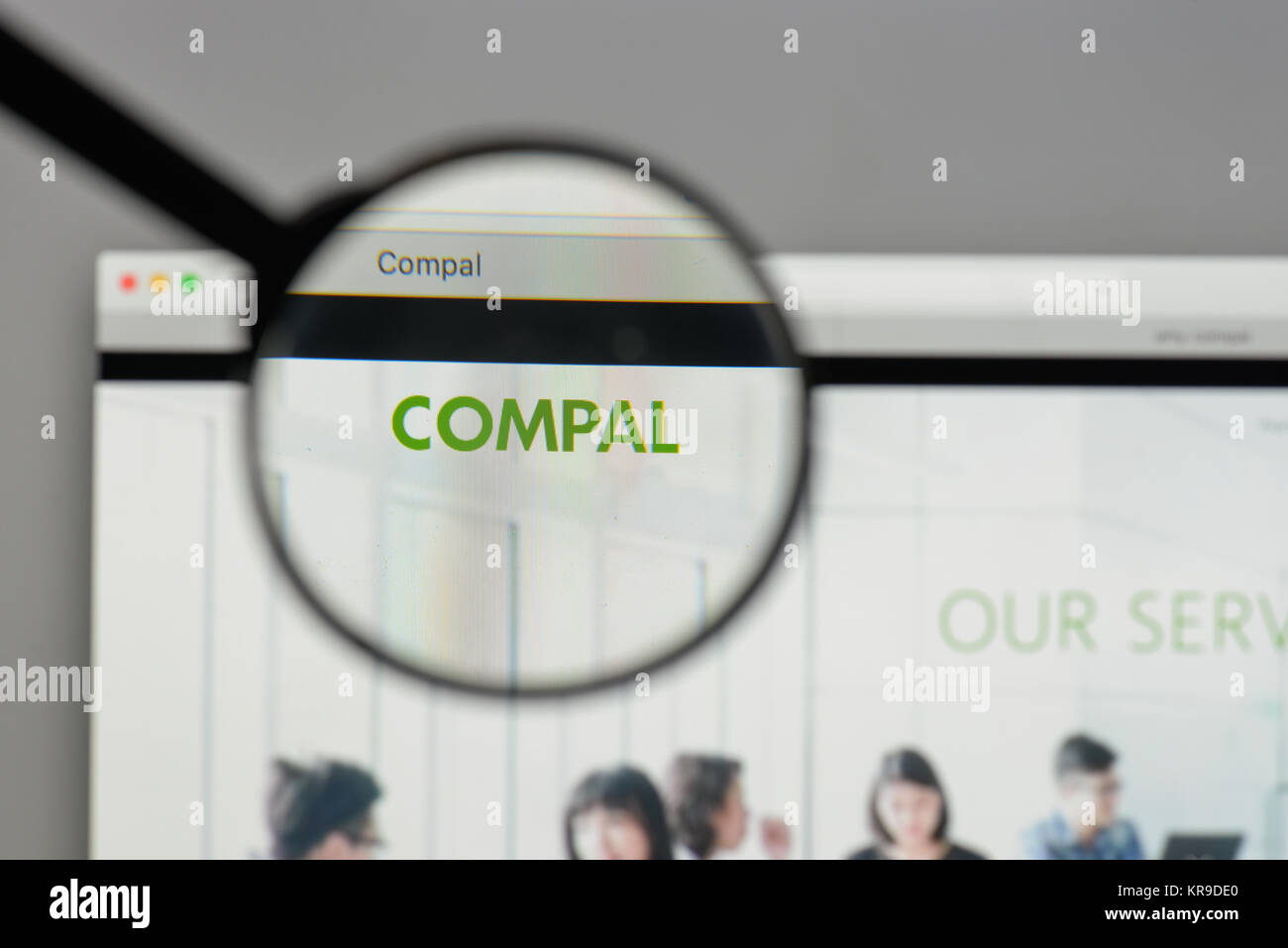 Milan, Italy - August 10, 2017: Compal Electronics logo on the website ...