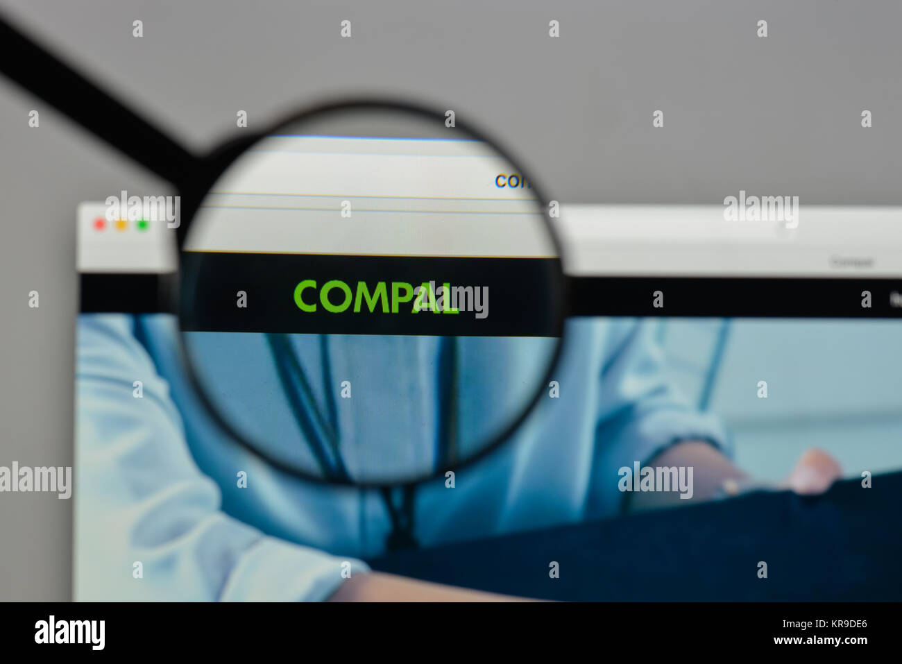 Milan, Italy - August 10, 2017: Compal Electronics logo on the website ...