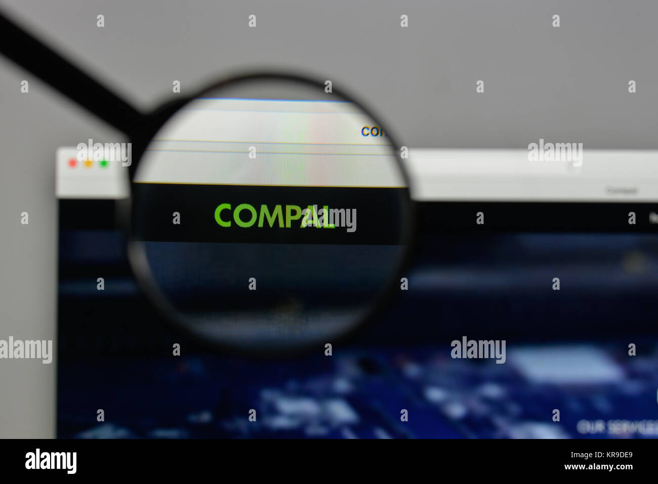 Milan, Italy - August 10, 2017: Compal Electronics logo on the website ...