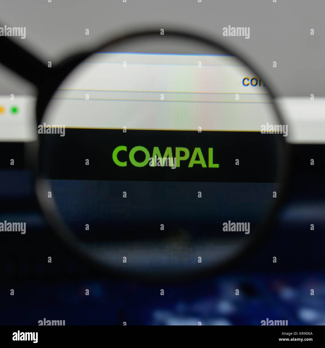 Milan, Italy - August 10, 2017: Compal Electronics logo on the website ...