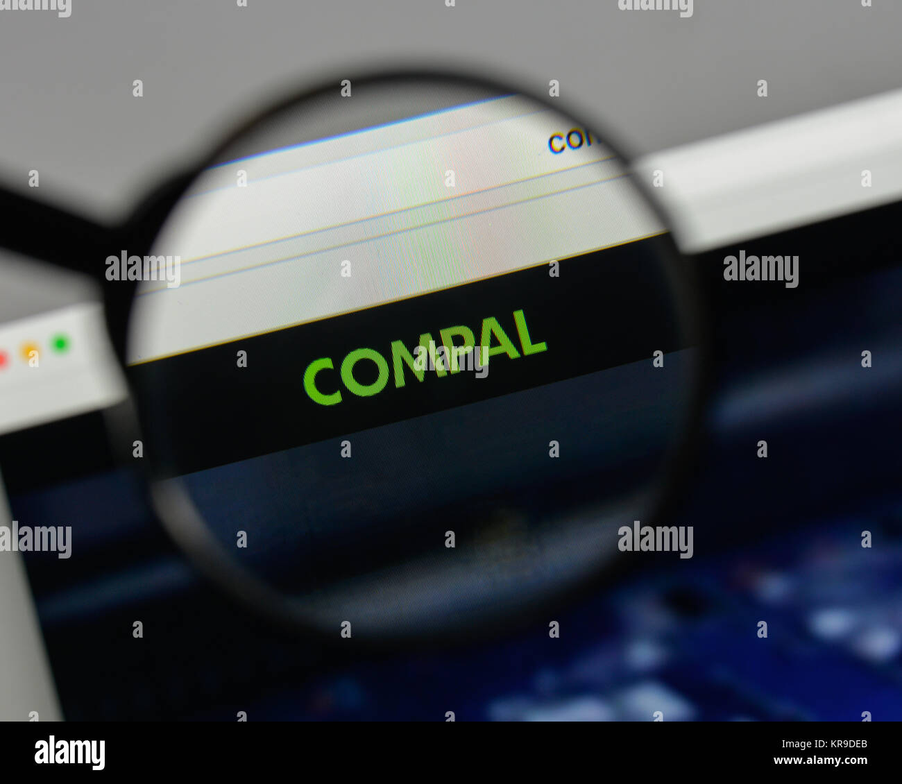 Milan, Italy - August 10, 2017: Compal Electronics logo on the website ...