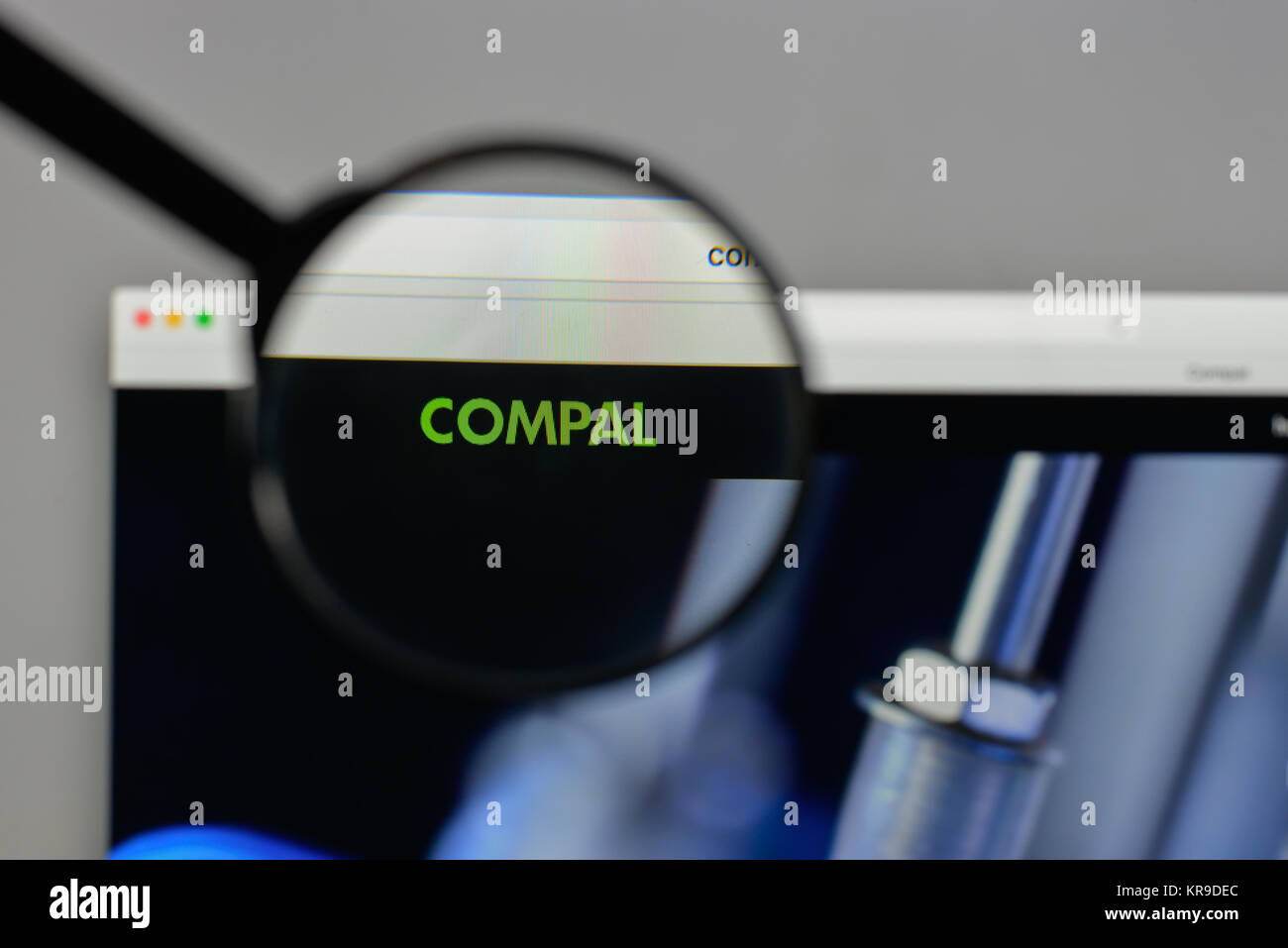 Milan, Italy - August 10, 2017: Compal Electronics logo on the website ...