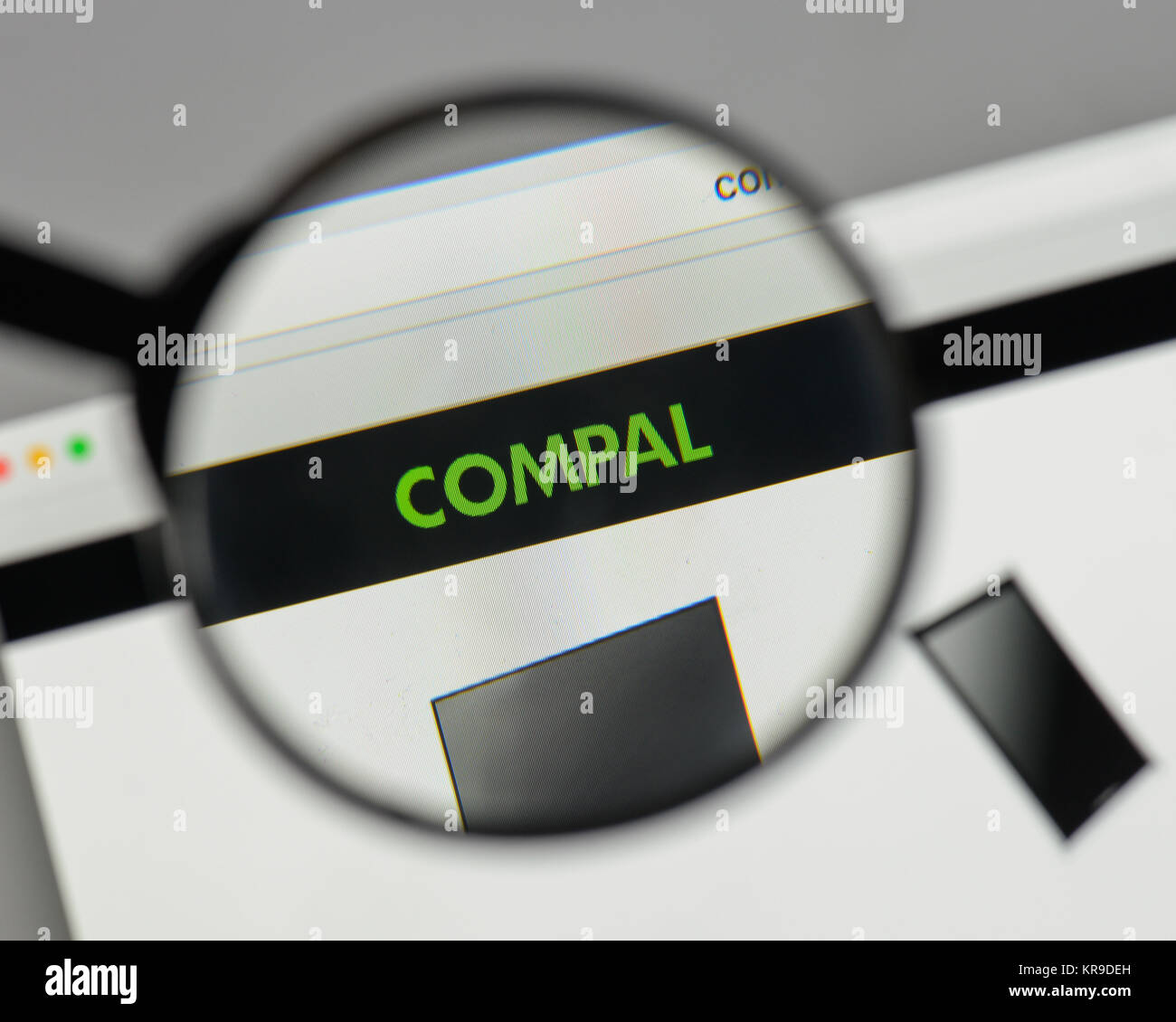 Milan, Italy - August 10, 2017: Compal Electronics logo on the website ...